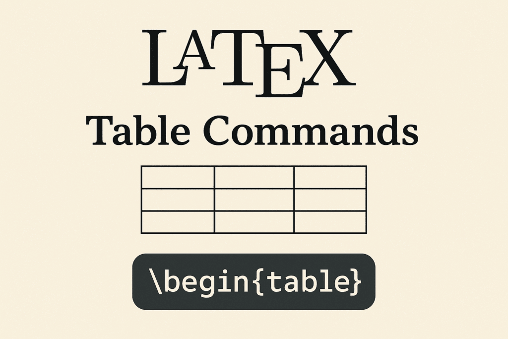 Master LaTeX Table Commands: A Comprehensive Guide to Creating ...